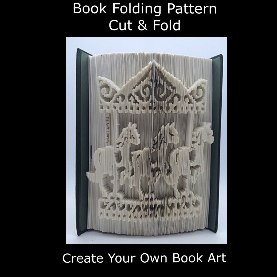 Cut & Fold Book Folding PATTERN~ Carousel Mark, Measure Cut and Fold - Etsy