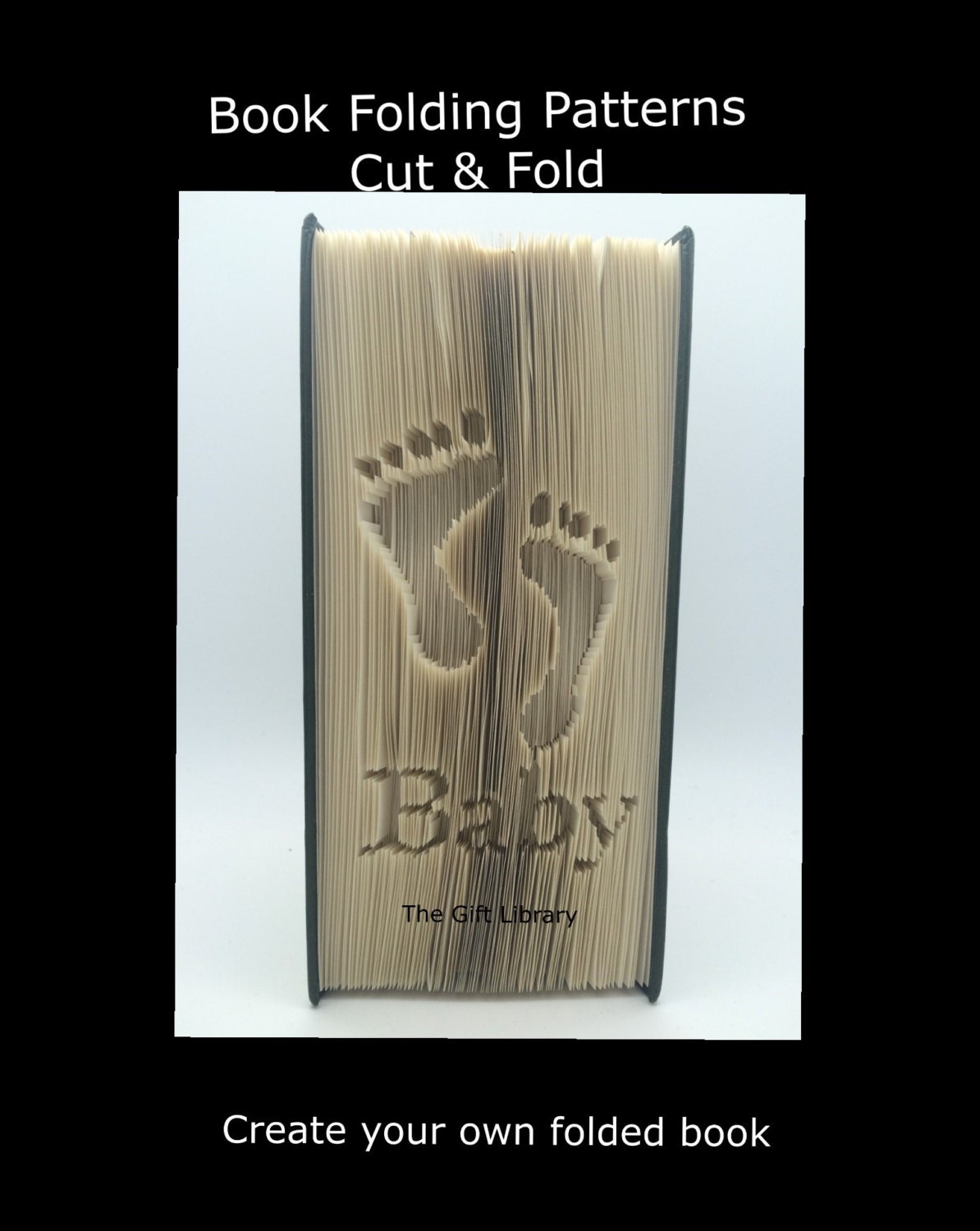 Book Folding Pattern~cut & Fold ~ Baby Feet, Birth, Congratulations ...