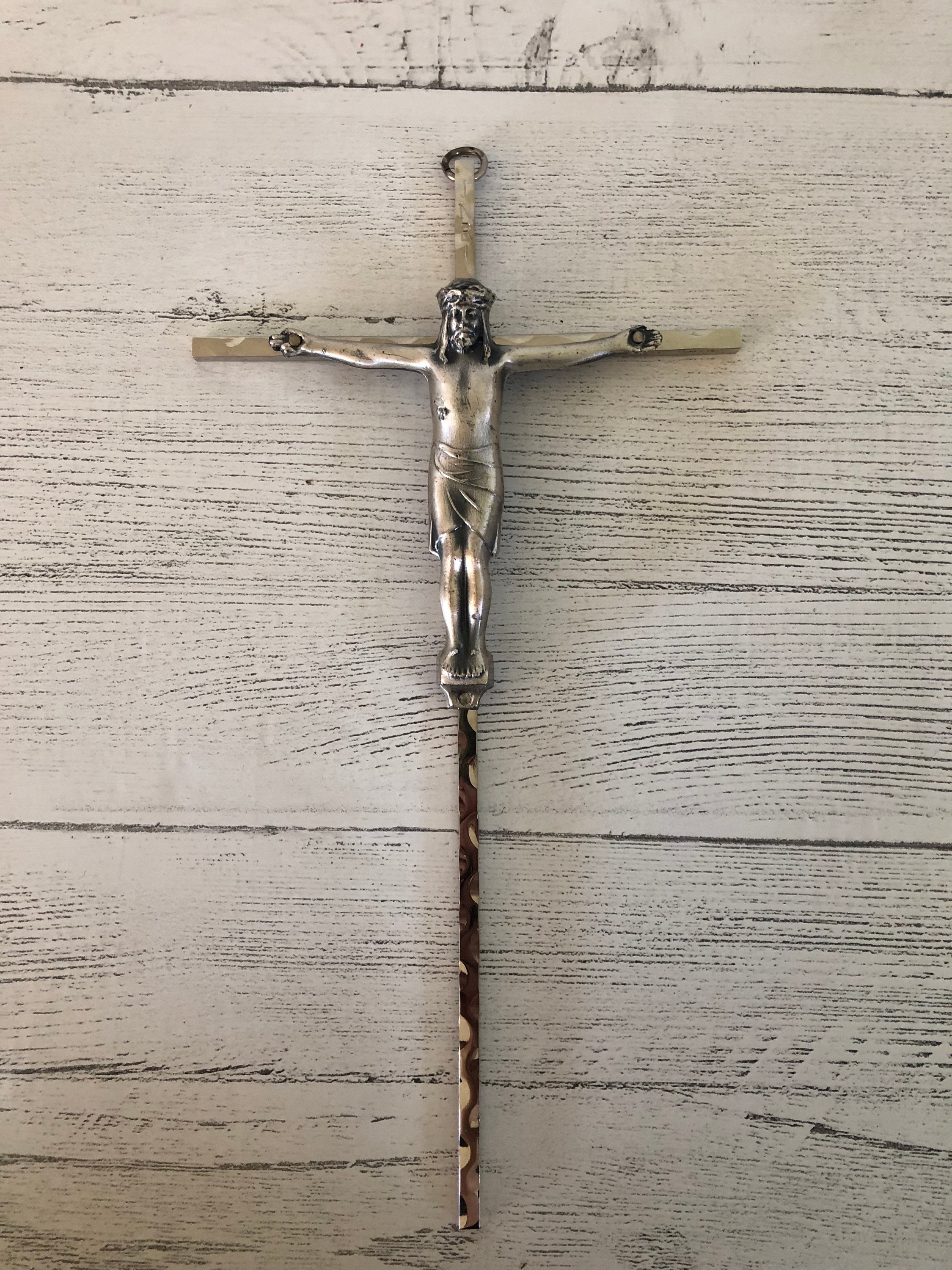 Vintage Silver Jesus Cross - Etsy