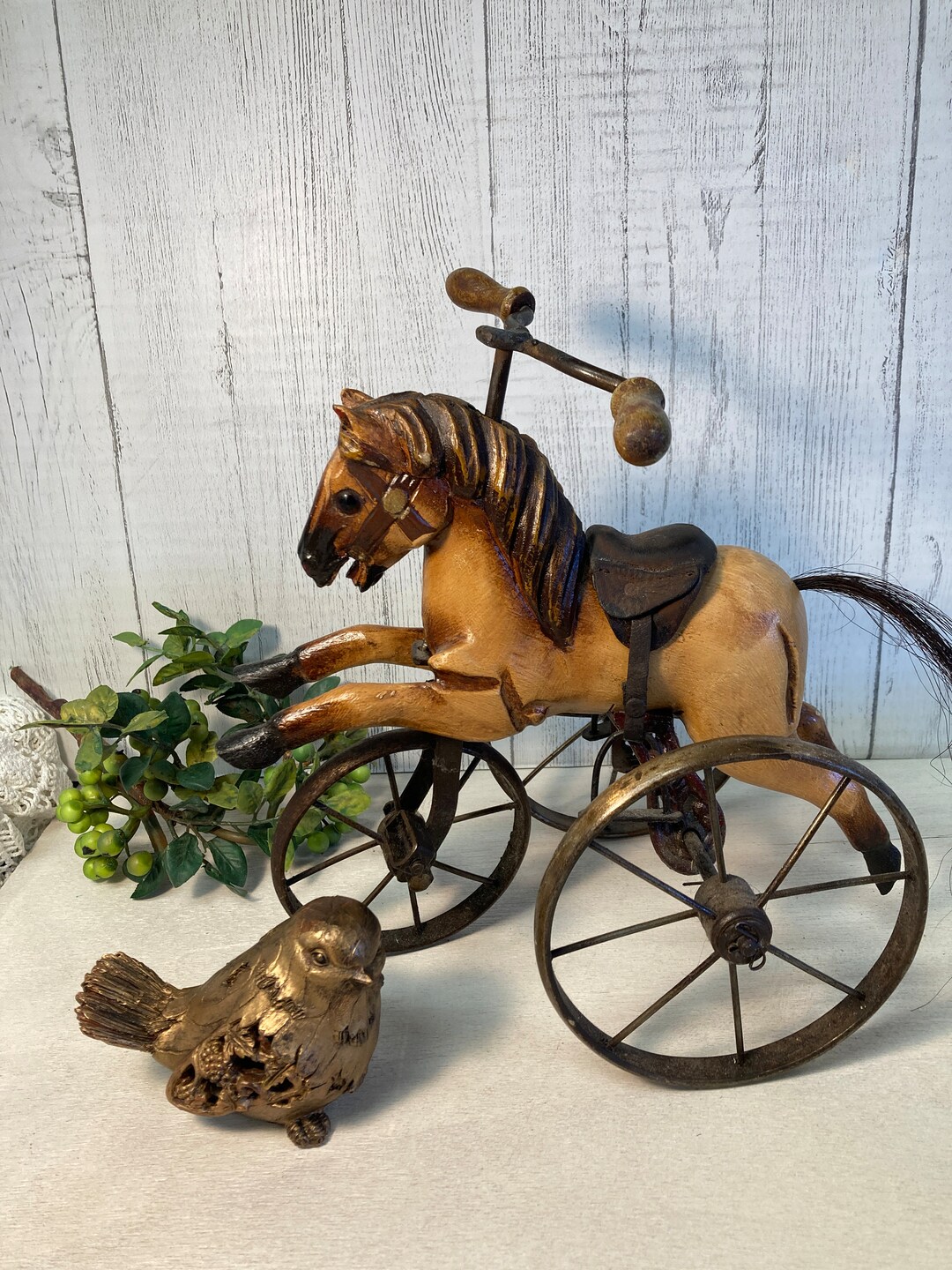 Vintage Wooden Horse Tricycle Toy Size - Etsy