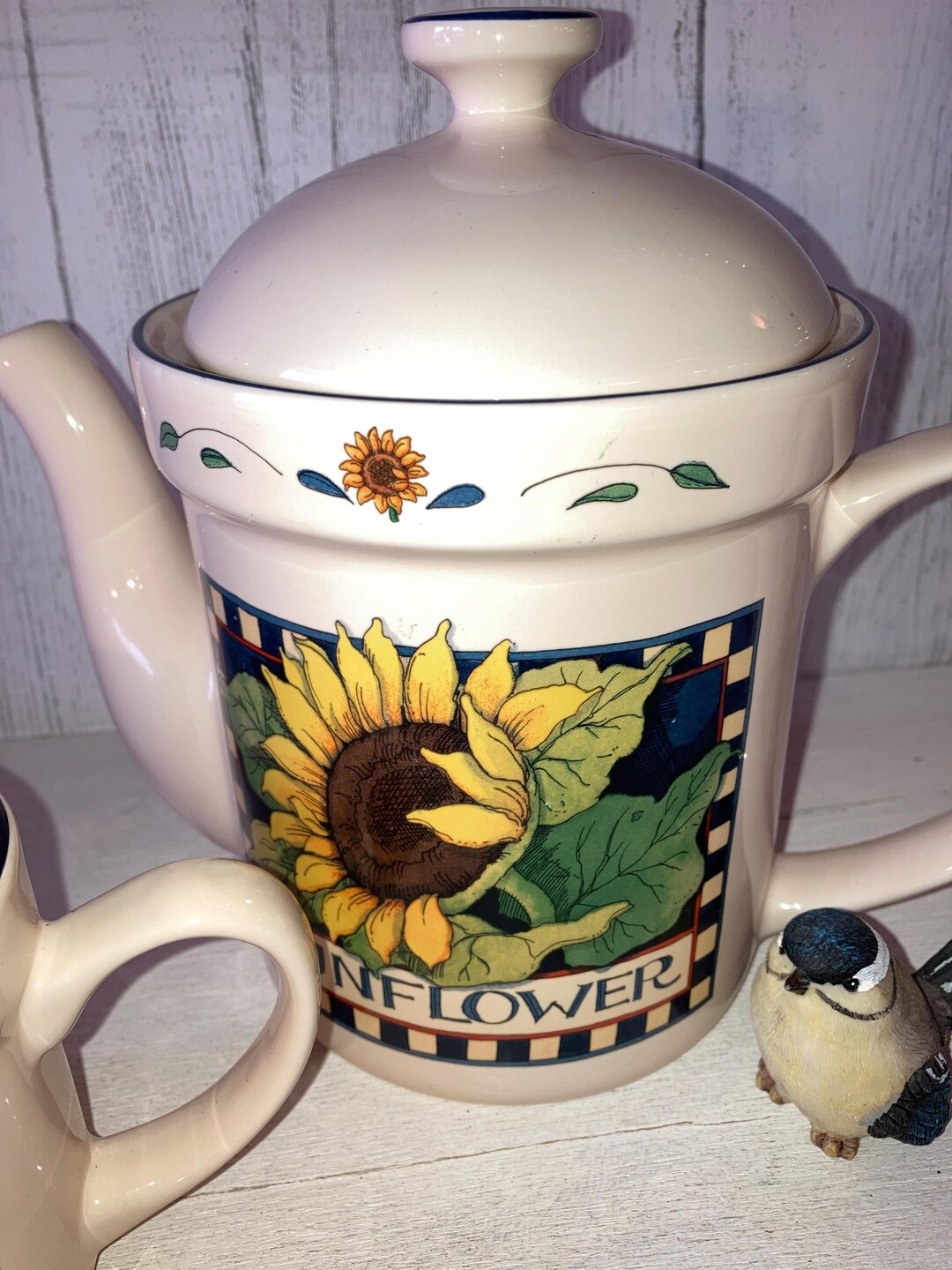 Susan Winget Sunflower Teapot and Creamer - Etsy