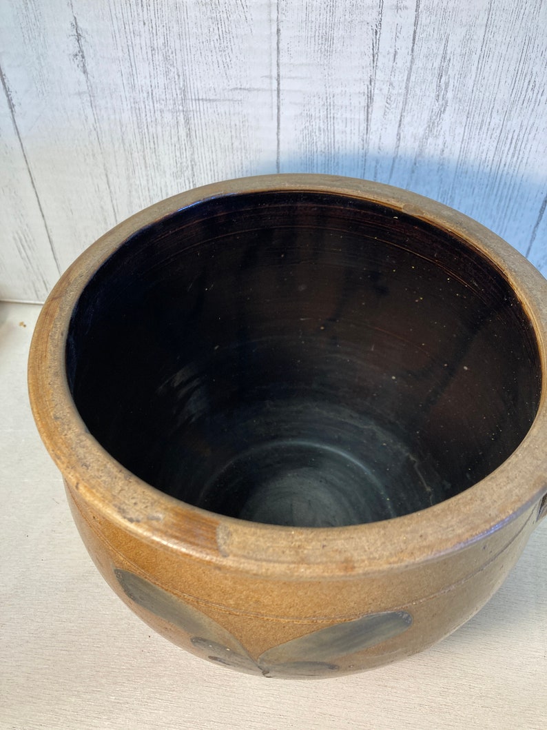 Stoneware Cream Pot With Blue Motif - Etsy