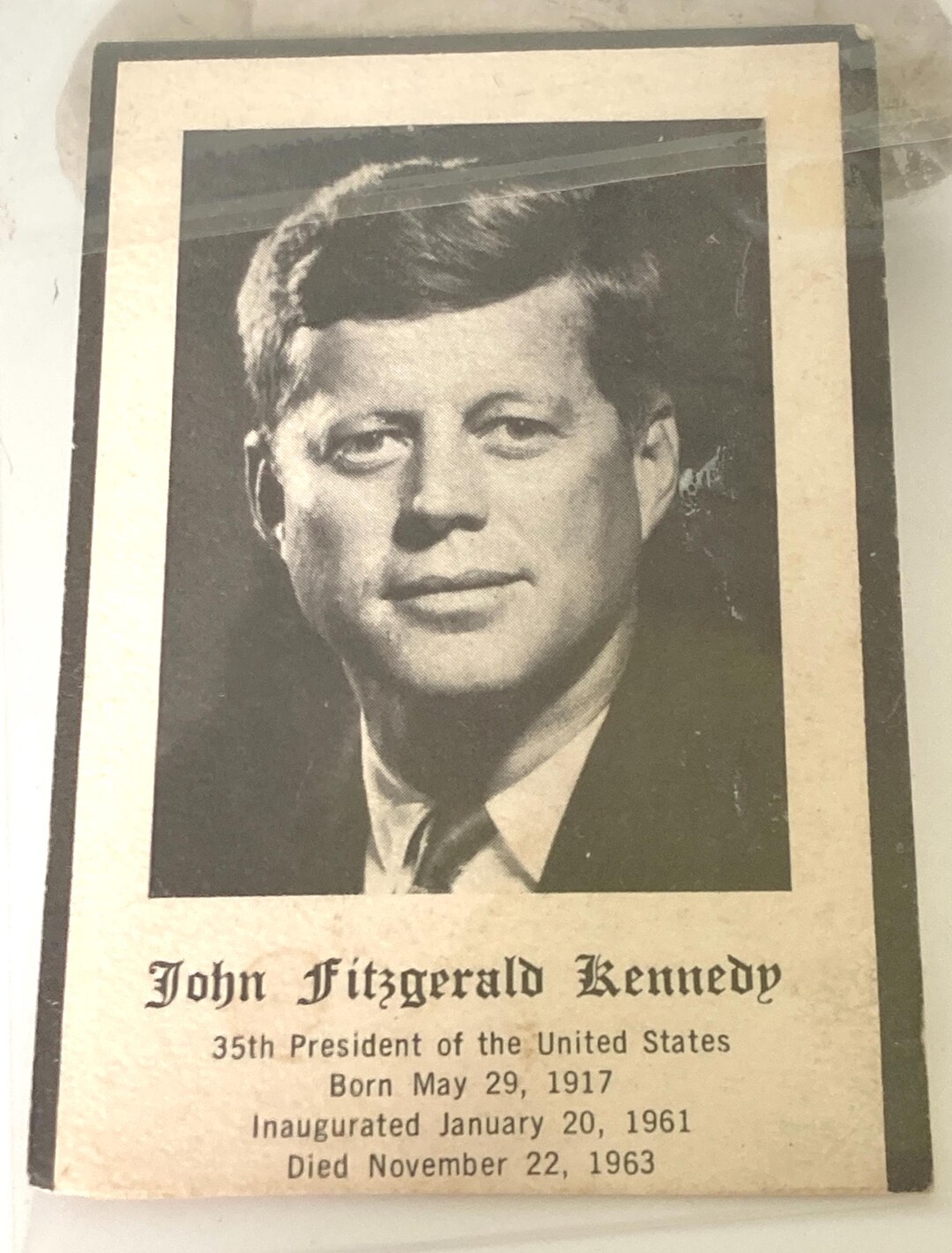 Vintage 1963 John F. Kennedy Memorial Prayer Card - Etsy Australia