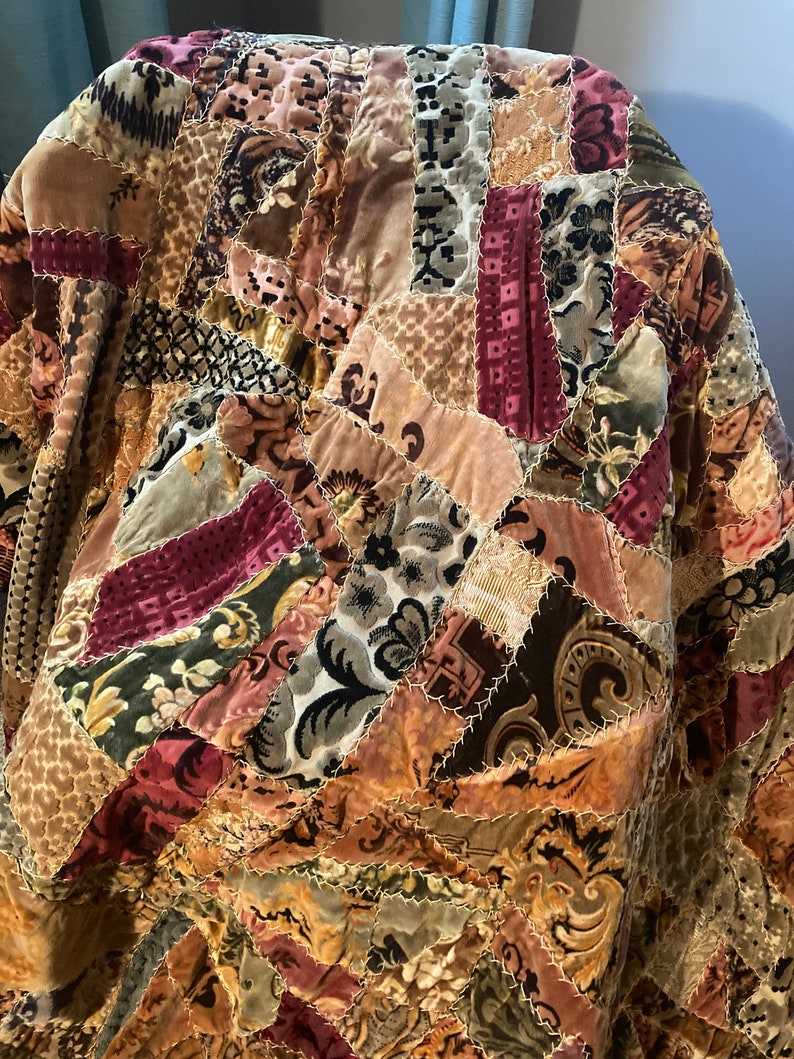Antique Crazy Quilt Embroidered Hand Made 60 X 82 - Etsy