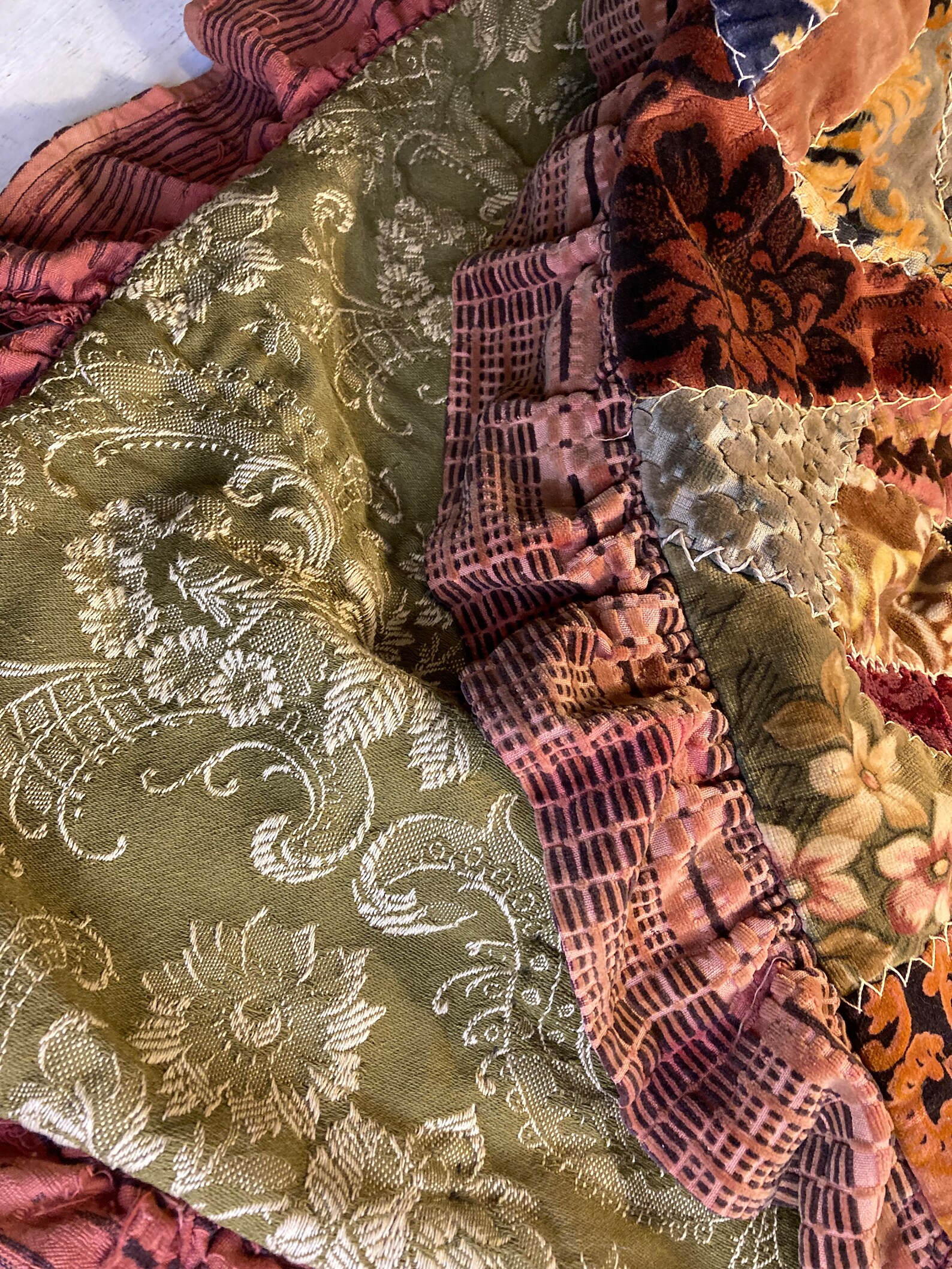 Antique Crazy Quilt Embroidered Hand Made 60 X 82 - Etsy