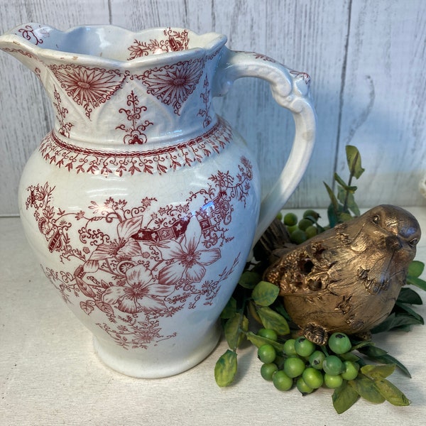 Transferware Pitcher - Etsy