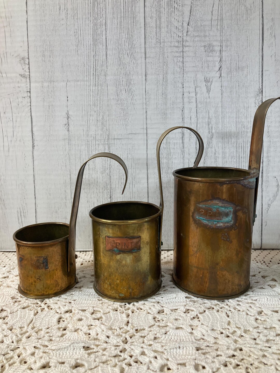 Copper & Brass Measuring Cups - Set of 3 - Etsy
