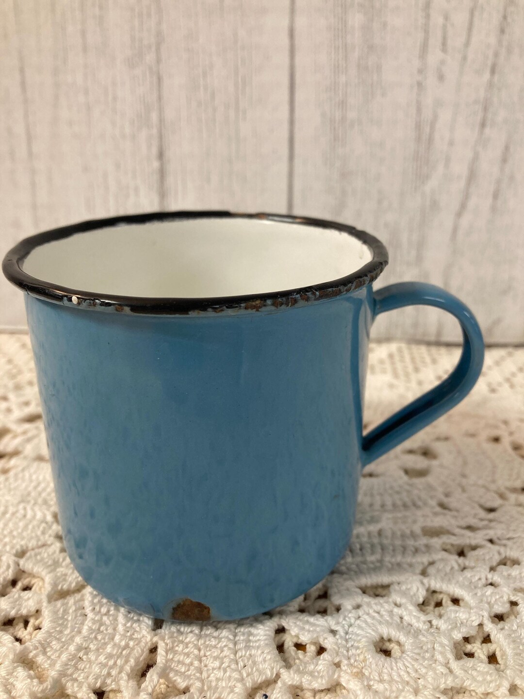 Little Light Blue Enamelware Tin Cup - Etsy