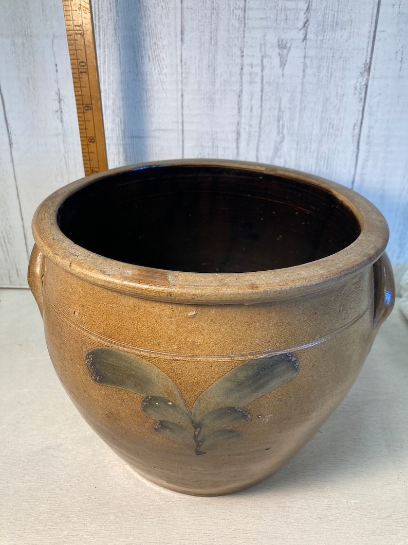 Stoneware Cream Pot With Blue Motif - Etsy