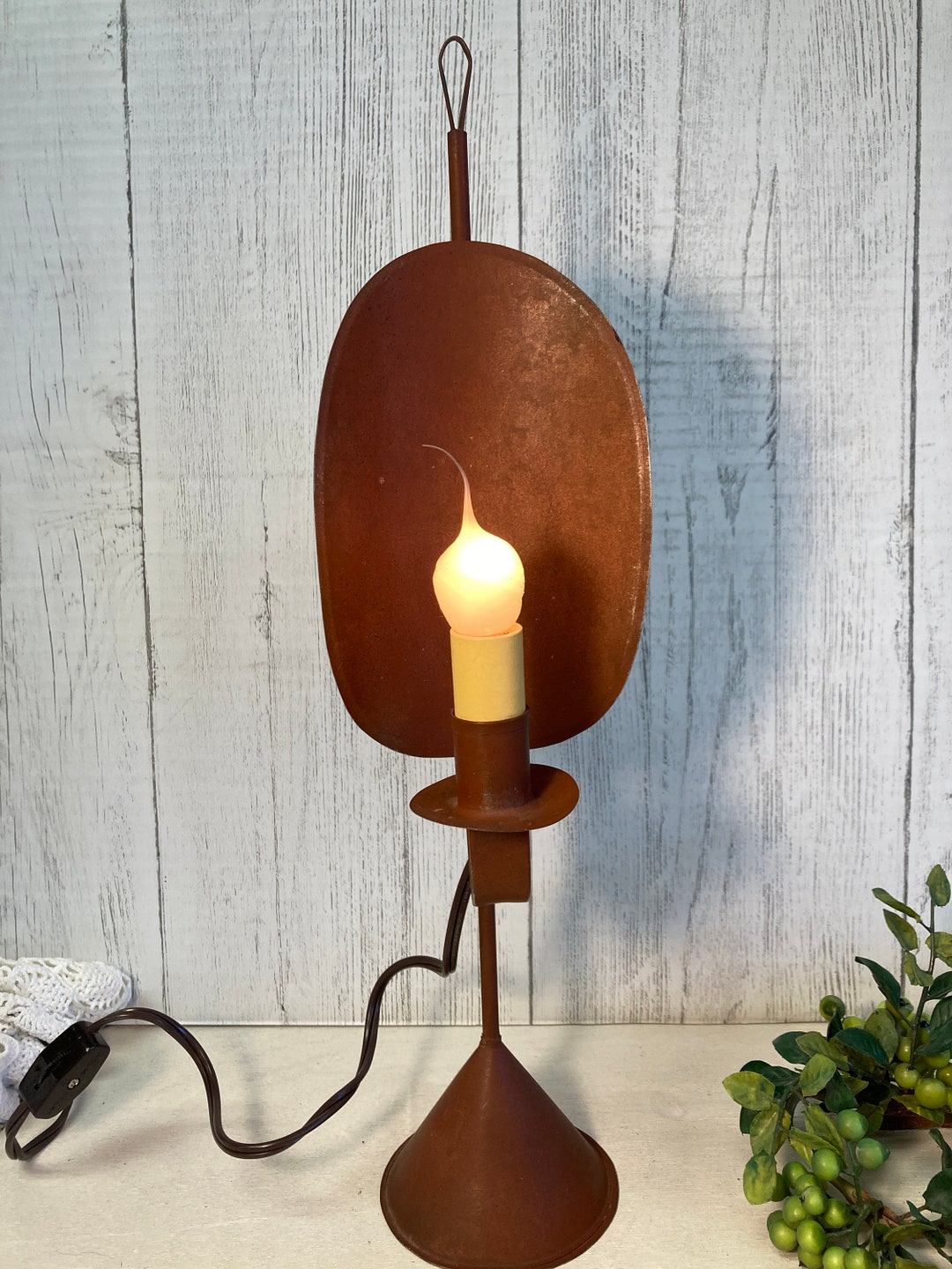 Hand Crafted Tin Mini Table Electric Candle Stick - 16" - Etsy