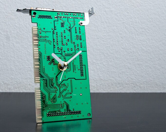 Green Desk Clock Circuit Board Clock Recycled Computer Parts - Etsy