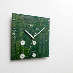Unique Green Wall Clock, Computer Geek Gift Made Out of Recycled ...