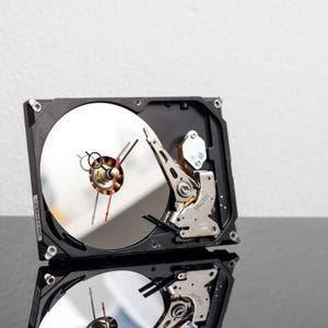 Computer Tech Nerd Gift, Computer Parts Desk Clock, Recycled Hard Drive ...