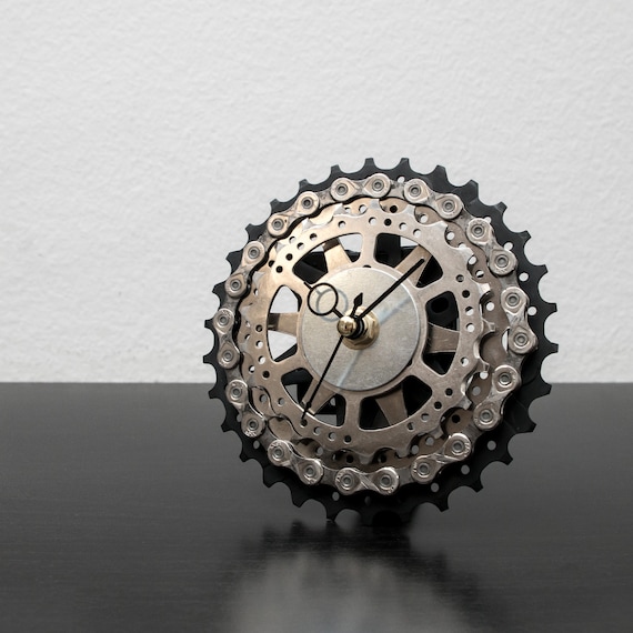 Cool Desk Clock made out of Bike Gears Gift Idea for Cyclist | Etsy