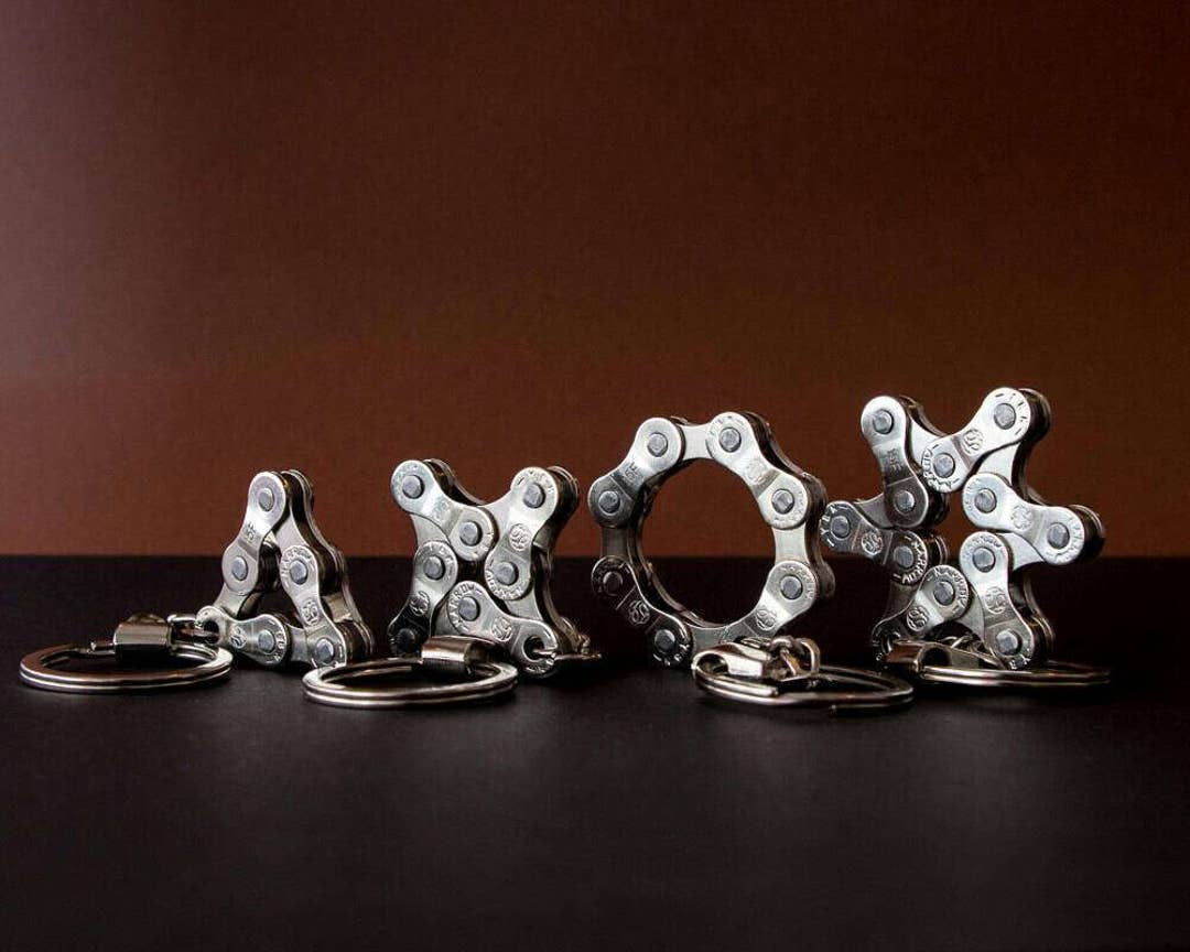 Bike Chain Keyfob, Bike Accessory, Cyclist Gift, Bike Keychain, Metal ...