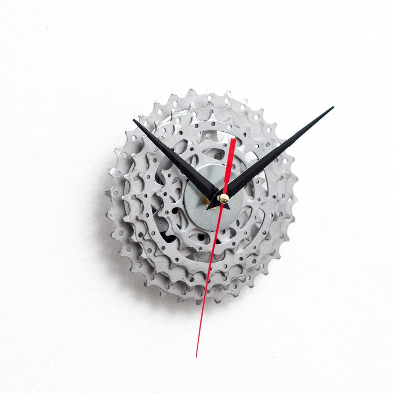 Bike Gears Wall Clock, Custom Engraved Inscription, Steampunk Gift for ...
