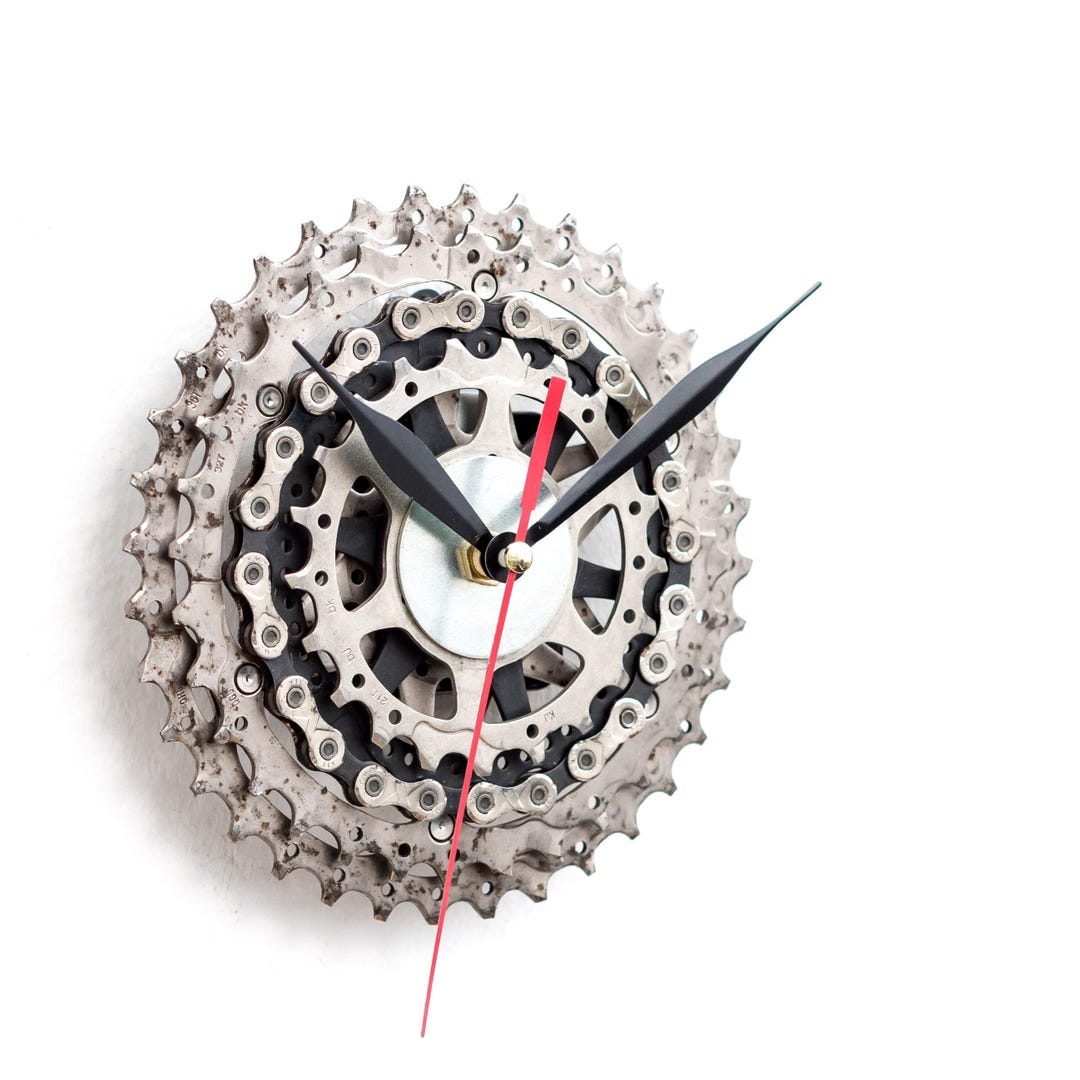 Recycled Sprockets Wall Clock, Mountain Biker Gift With Custom ...