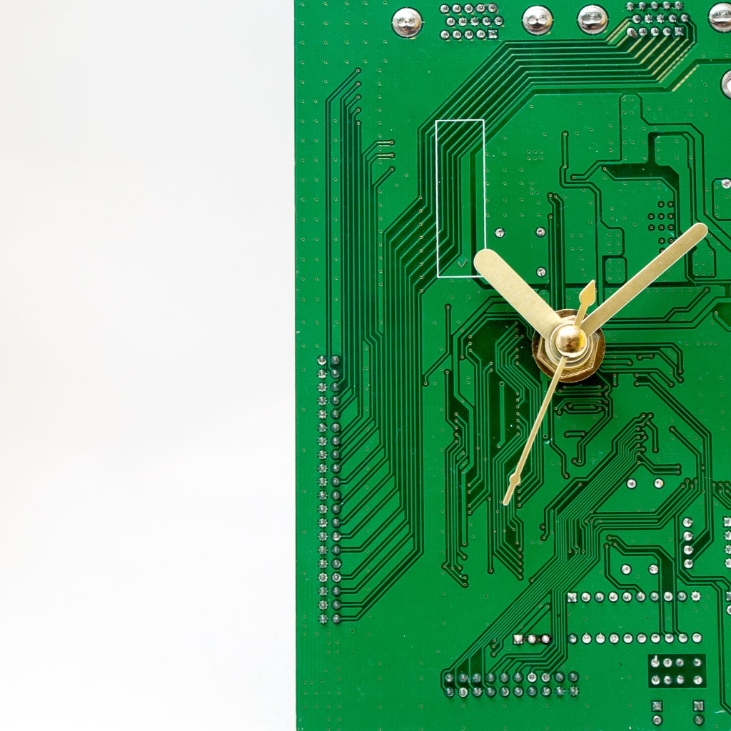 Green Circuit Board Clock Small Desk Clock Recycled Computer | Etsy