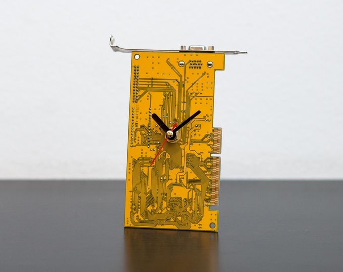 Computer Geek Gift, Unique Desk Clock, Recycle Computer Clock, Handmade ...