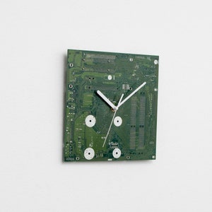 Unique Green Wall Clock, Computer Geek Gift Made Out of Recycled ...
