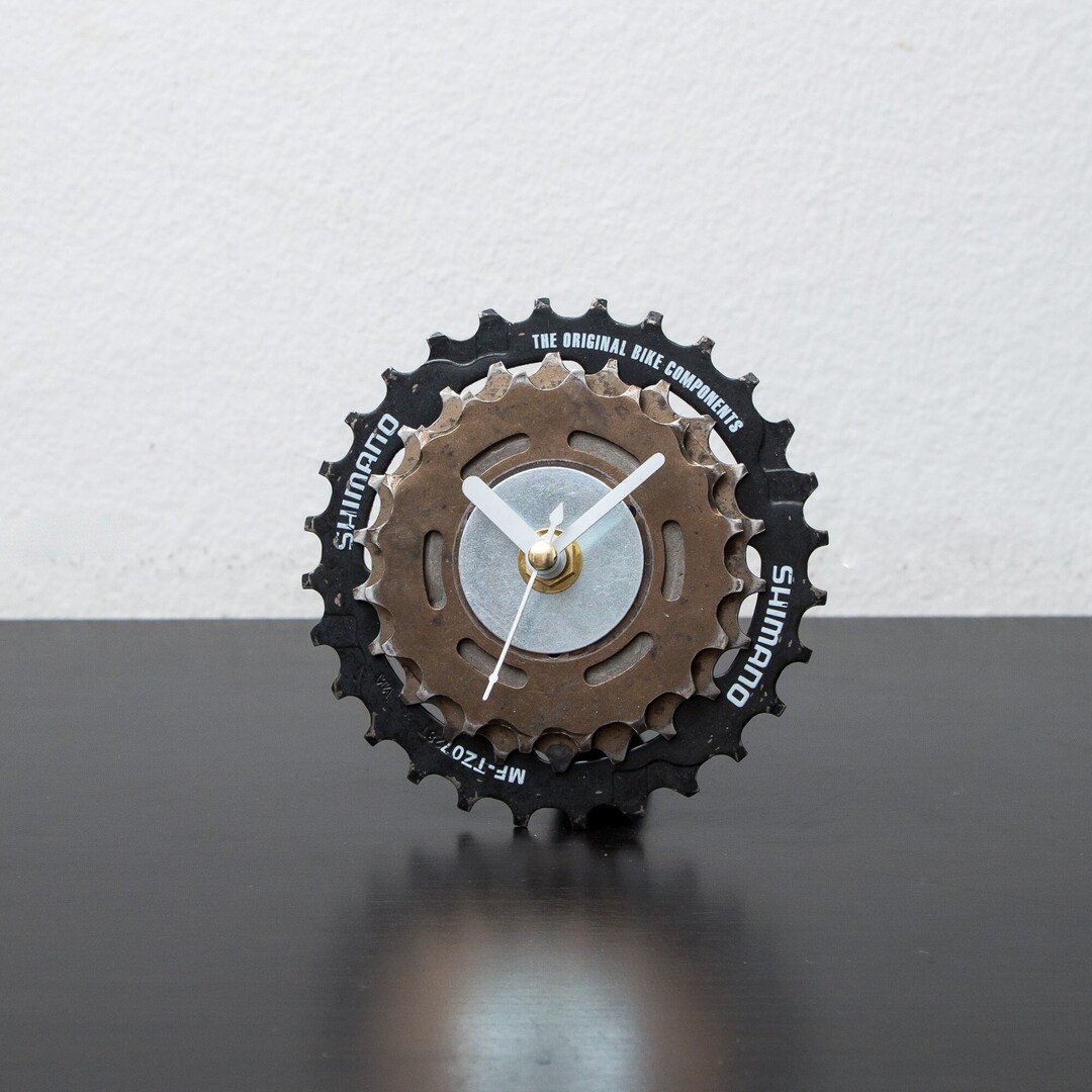 Cool Desk Clock Made Out of Bike Gears Gift Idea for Cyclist - Etsy
