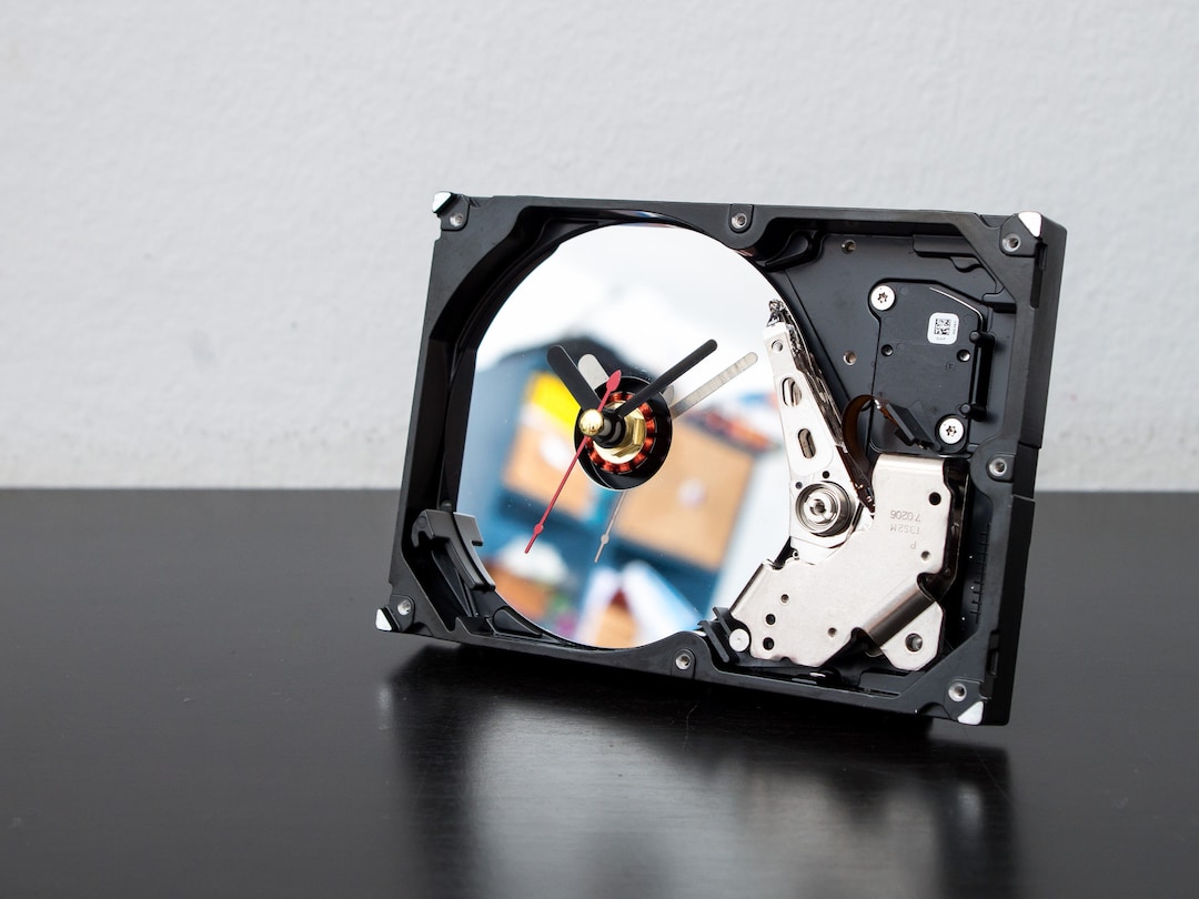 Hard Drive Clock - Unique Desk Clock - Industrial Clock - Modern Clock ...