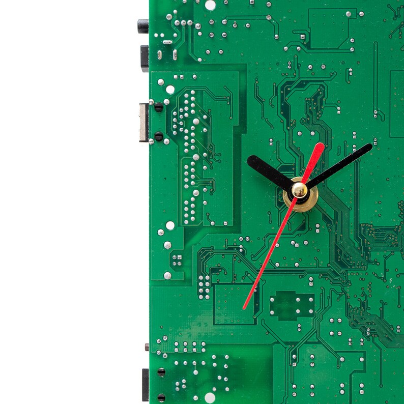 Green Circuit Board Clock Boyfriend Gift Father Gift Small | Etsy