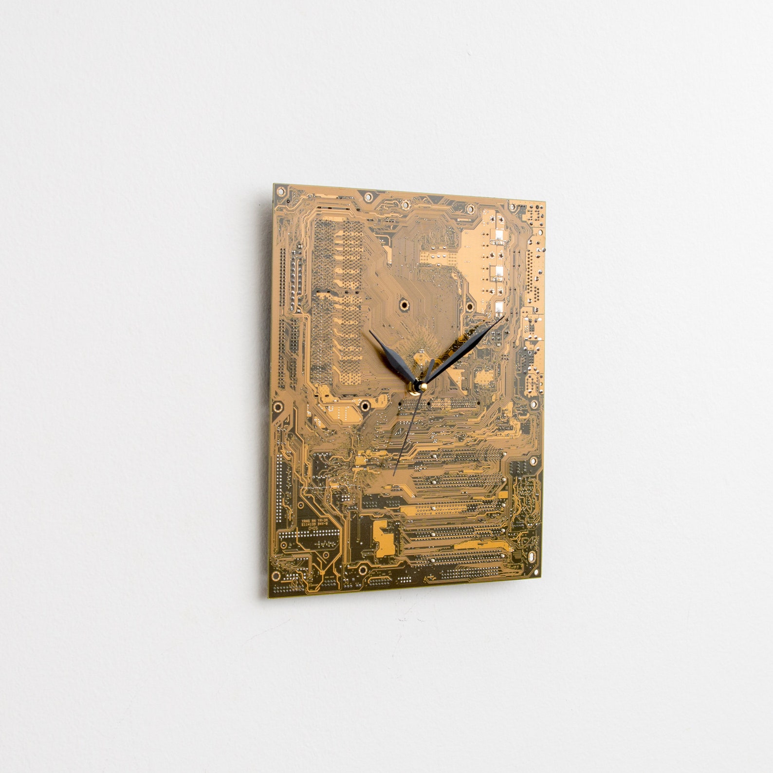 Dark Yellow Large Wall Clock Circuit Board Clock With Black - Etsy