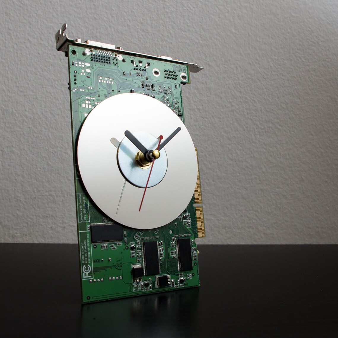 Small Desk Clock Computer Geek Gift Green Circuit Board | Etsy