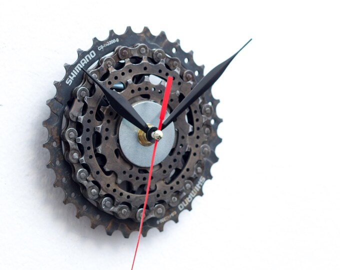 Silent Wall Clock Crafted From Recycled Bicycle Parts, Bike Lover Gift ...