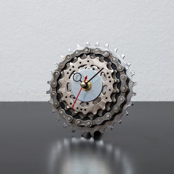 Cool Desk Clock made out of Bike Gears Gift Idea for Cyclist | Etsy