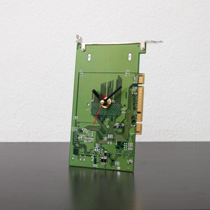 Green Desk Clock Circuit Board Clock Recycled Computer Parts | Etsy