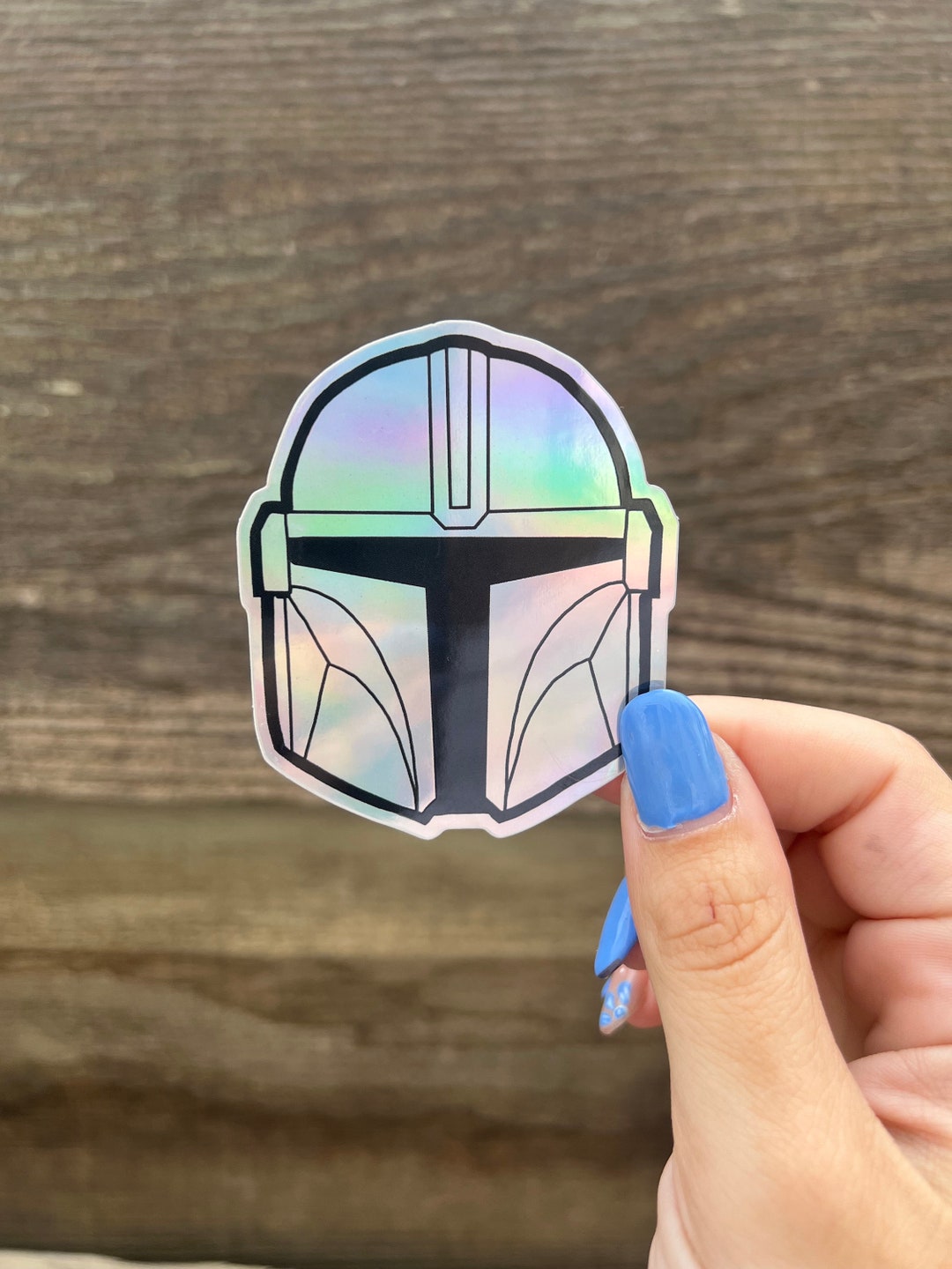 The Mandalorian Helmet Vinyl Sticker - Star Wars Sticker - Disney ...