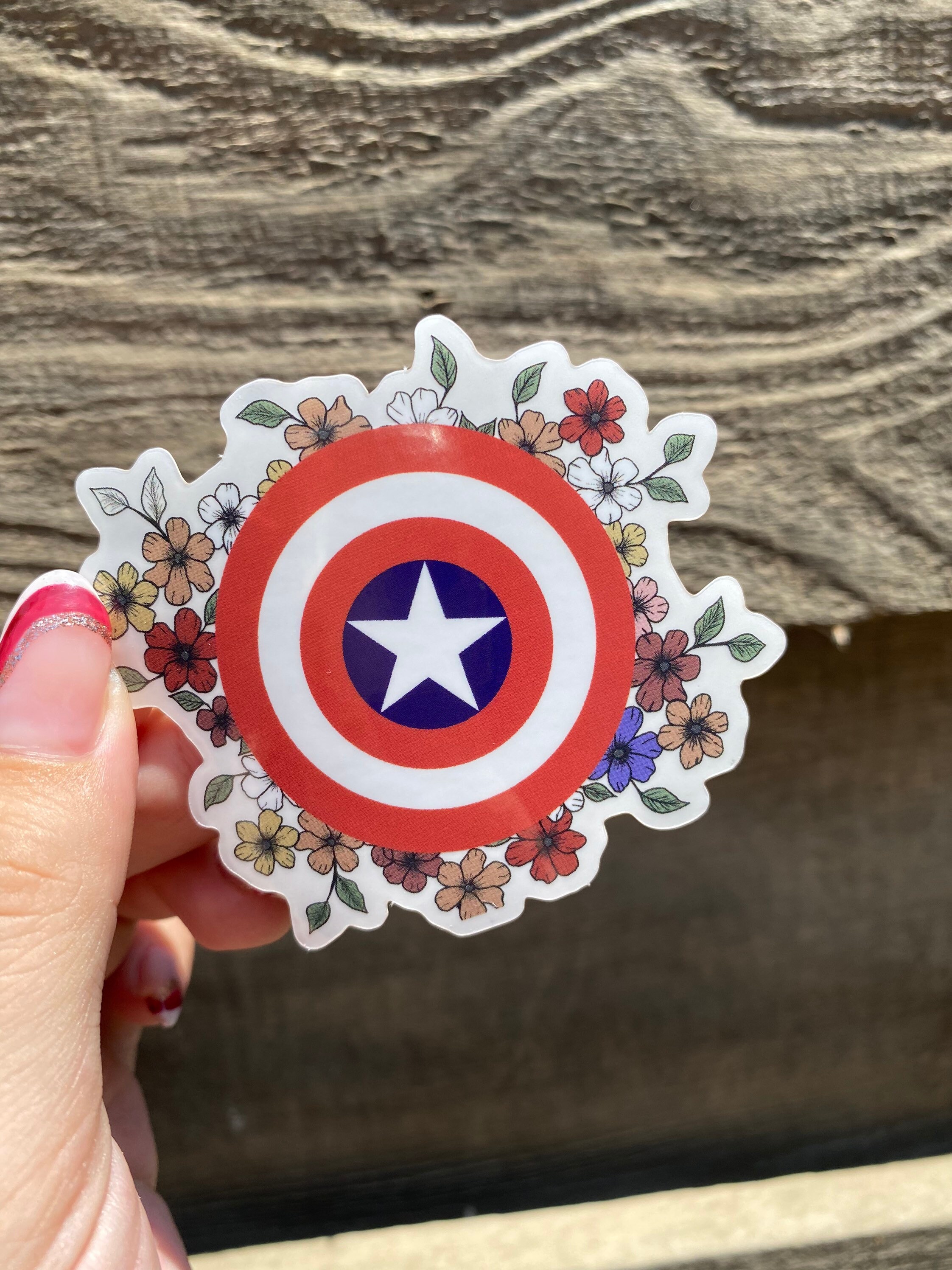 Capitan America Clear Vinyl Sticker Capitan America Shield - Etsy