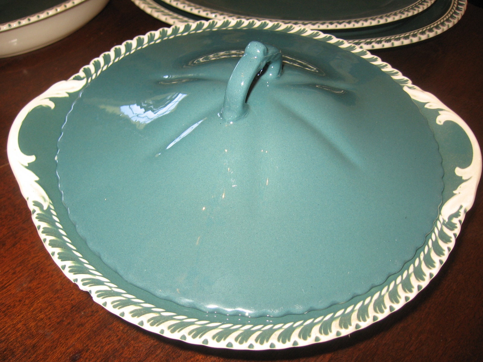 Vintage Harker Corinthian Dark Teal Dinnerware: Mid Century Serving ...