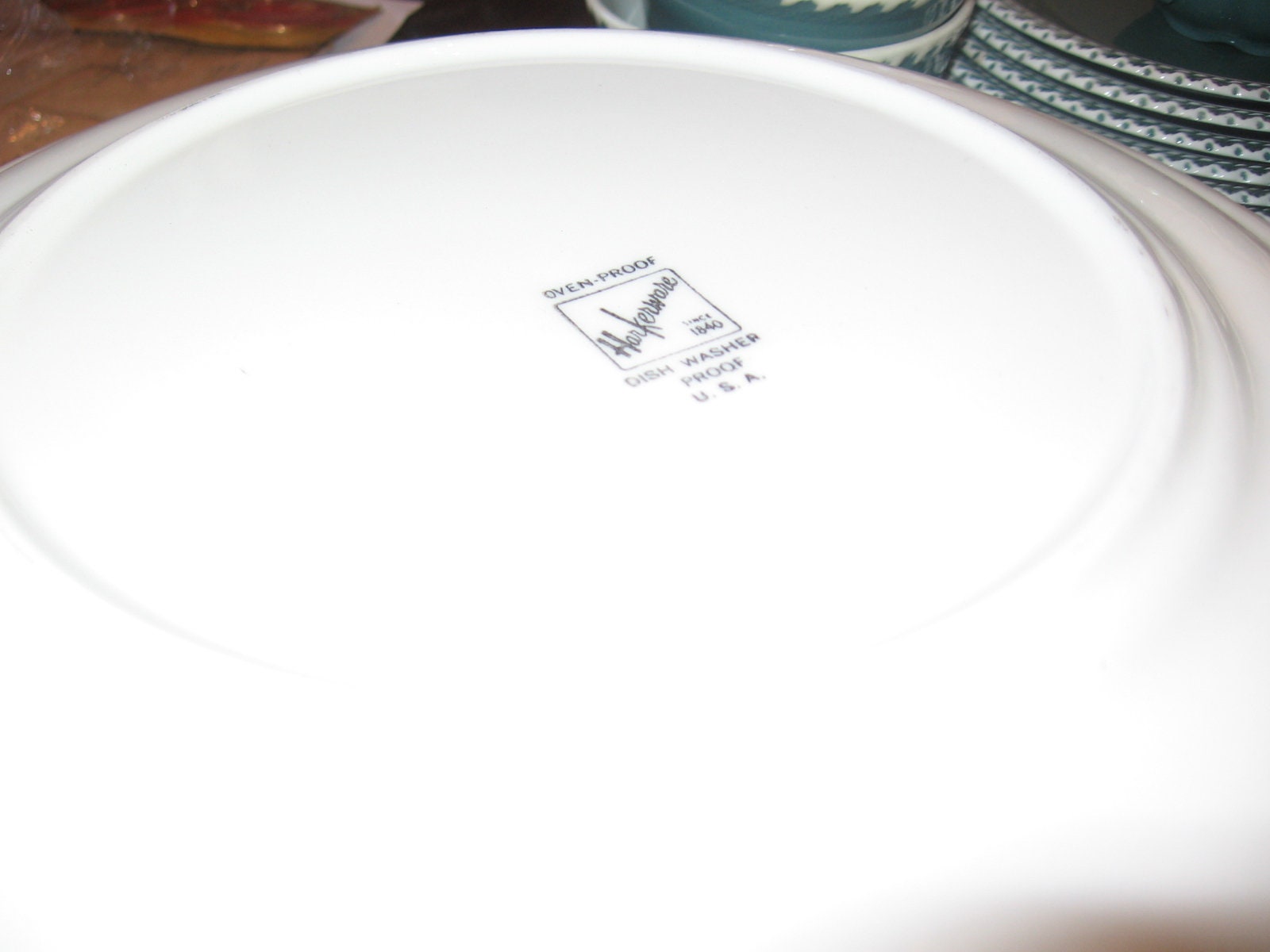 Vintage Harker Corinthian Dark Teal Dinnerware: Mid Century Serving ...