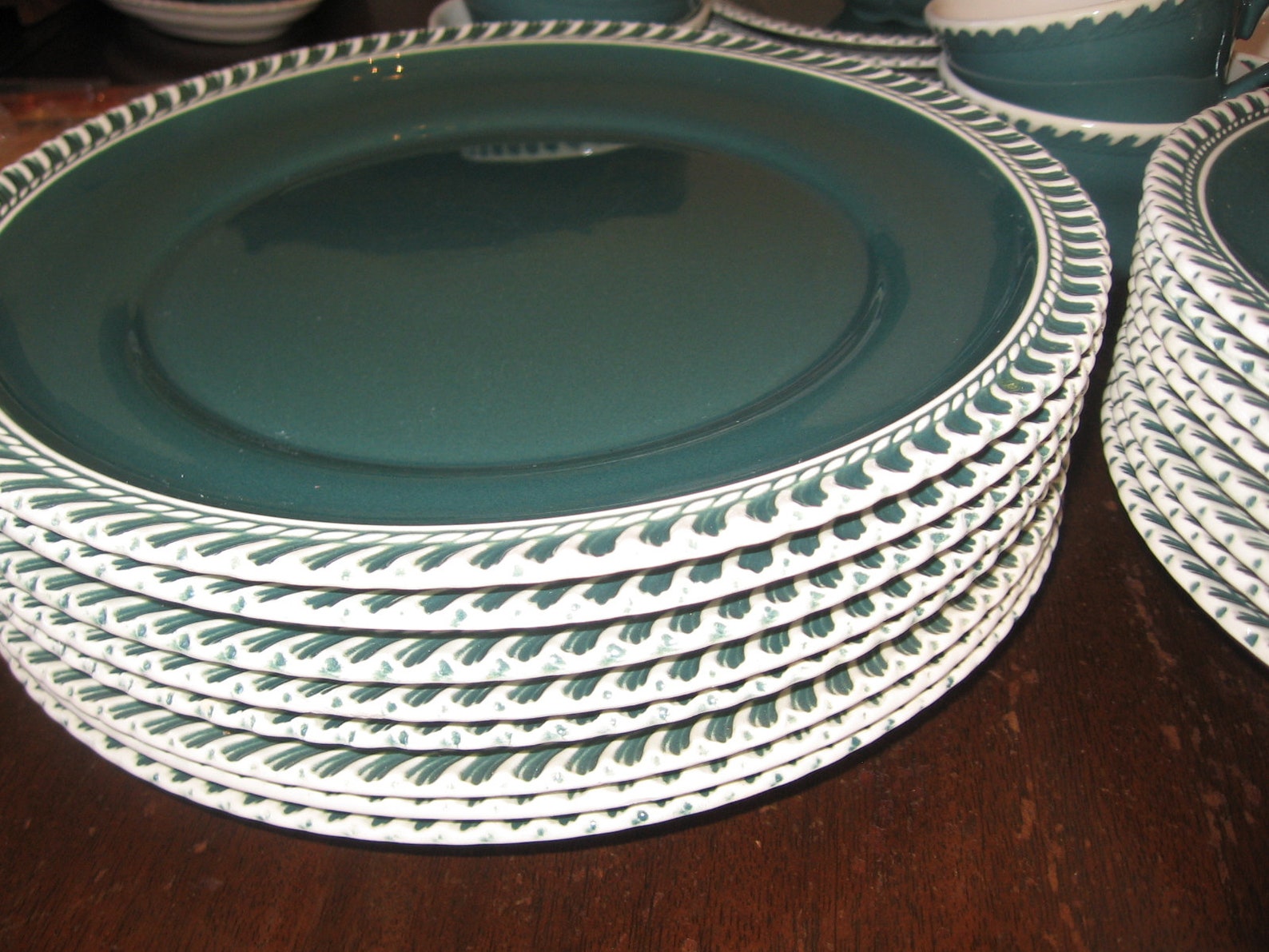 Vintage Harker Corinthian Dark Teal Dinnerware: Mid Century Serving ...
