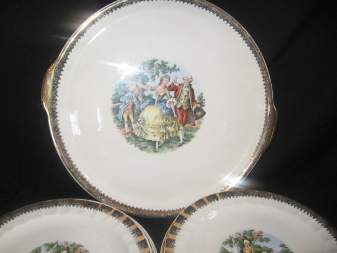 Vintage 1950 Dinnerware of Godey Print /romantic Scene China/ - Etsy