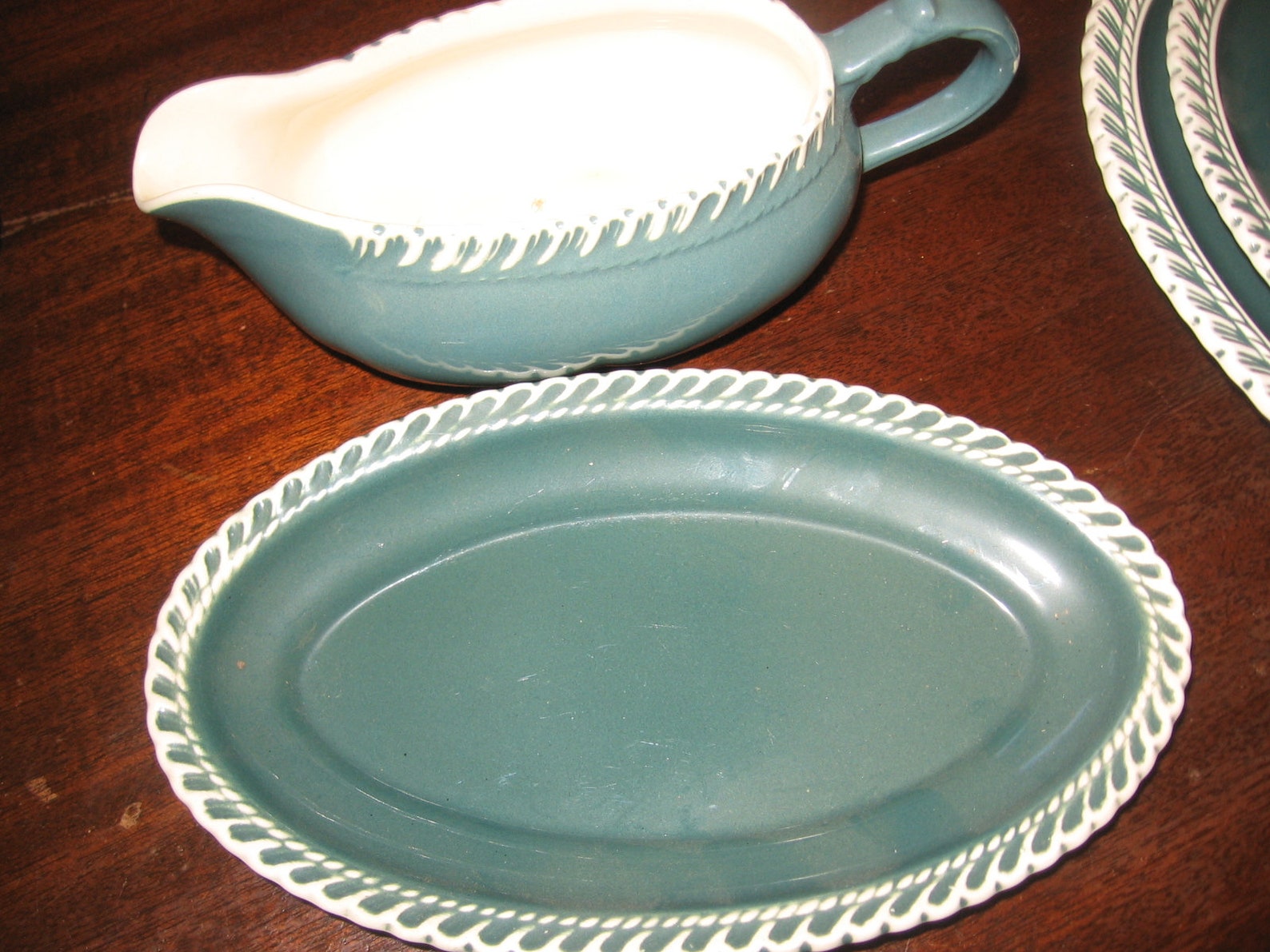 Vintage Harker Corinthian Dark Teal Dinnerware: Mid Century Serving ...