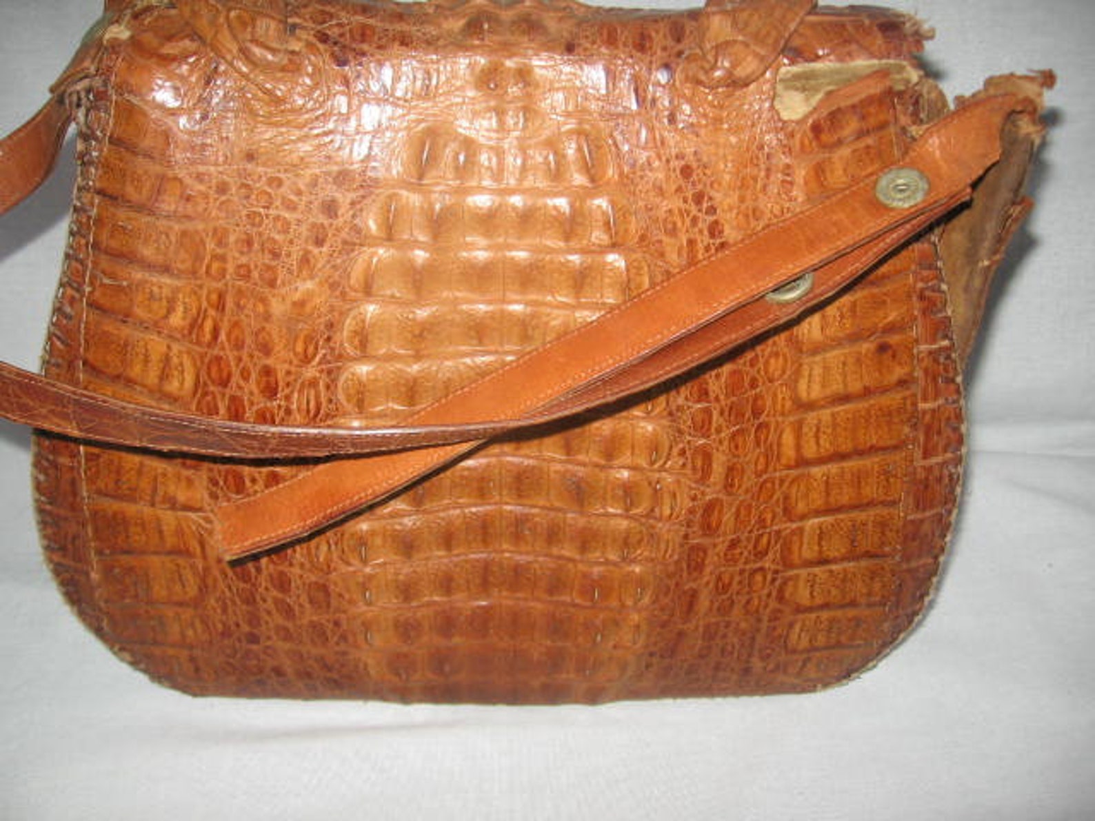 Vintage Alligator Handbags/brown Reptile 1950's Handbags/alligator ...