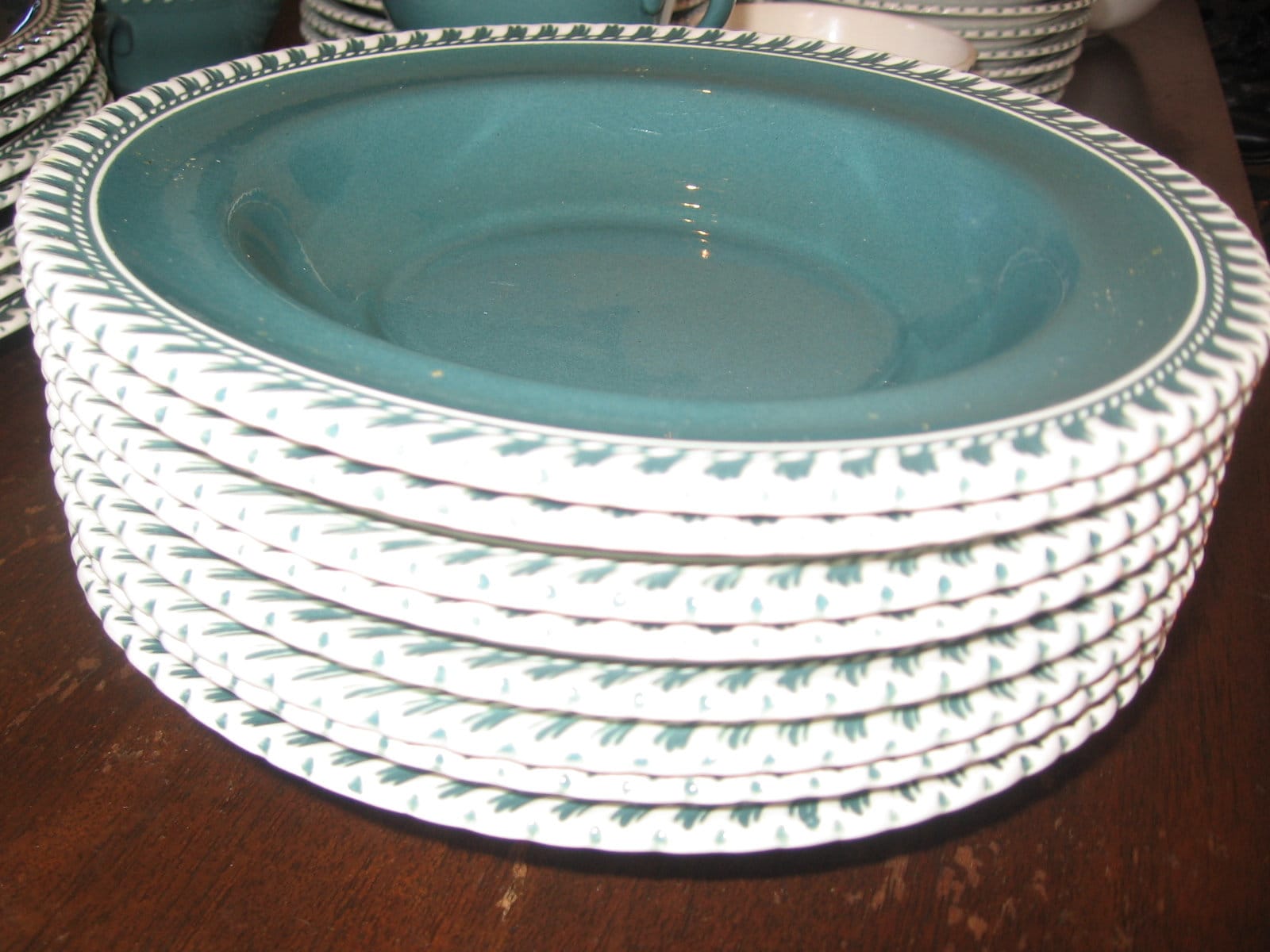 Vintage Harker Corinthian Dark Teal Dinnerware: Mid Century Serving ...
