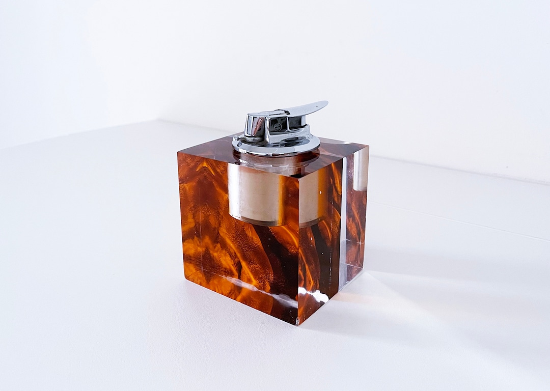 1960's Faux Tortoise Shell Lucite Ronson Table Lighter - Etsy