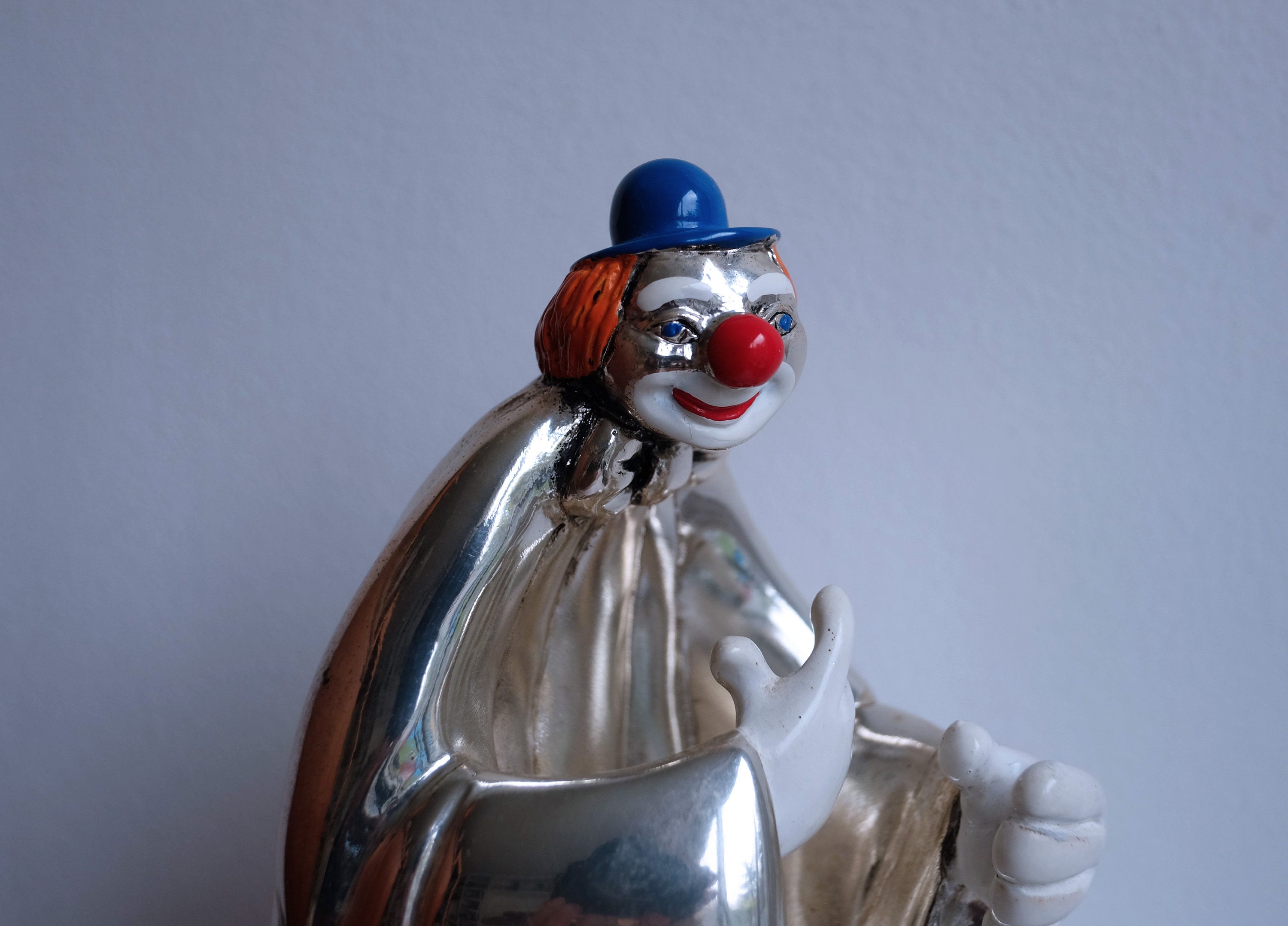 1960's Large Italian Clown Statue Laminated in Silver - Etsy