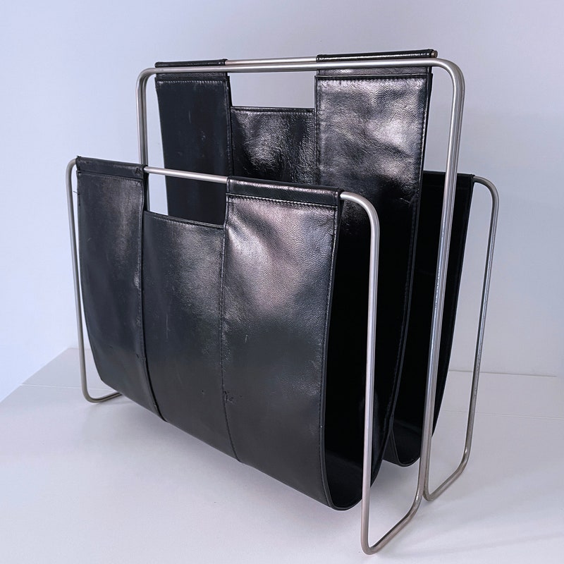 Leather Magazine Rack - Etsy