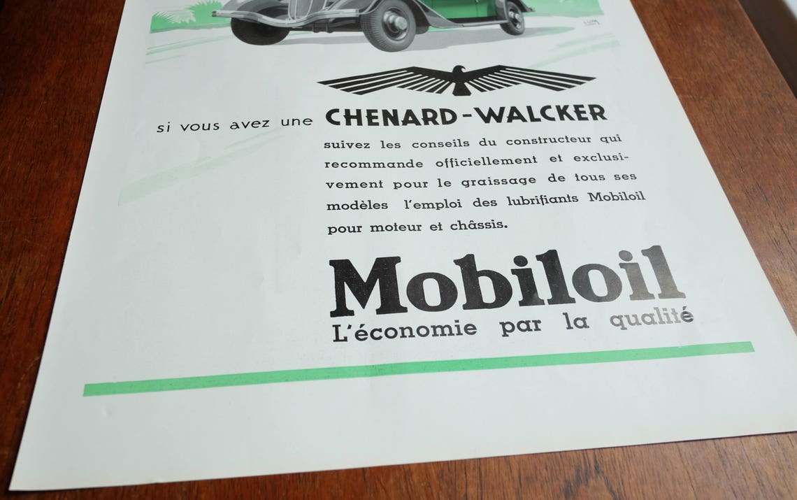 MOBILOIL 1930's Original Poster - French Illustration Magazine ...