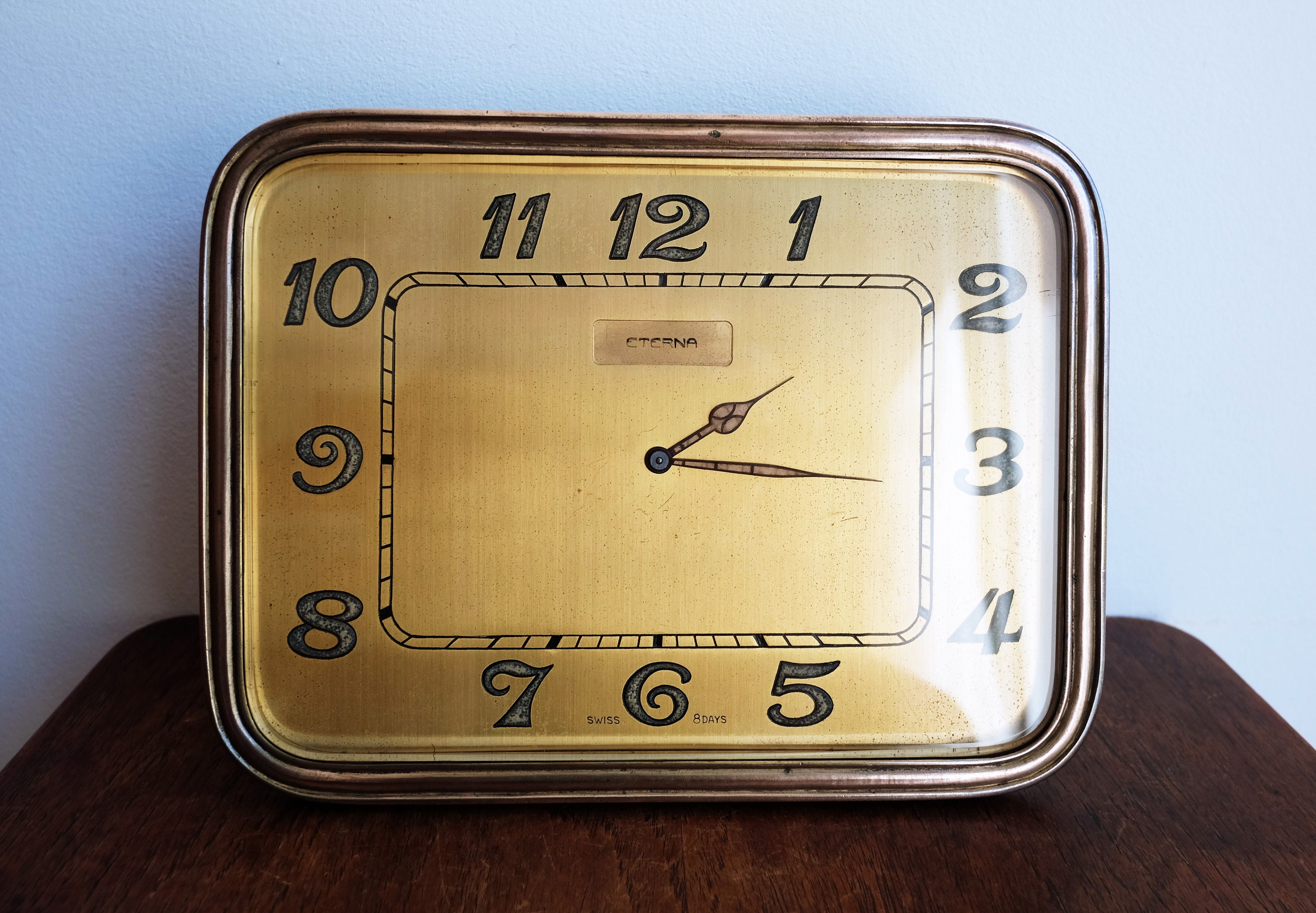 1930's Art Deco 'ETERNA' Brass Table Clock With - Etsy UK