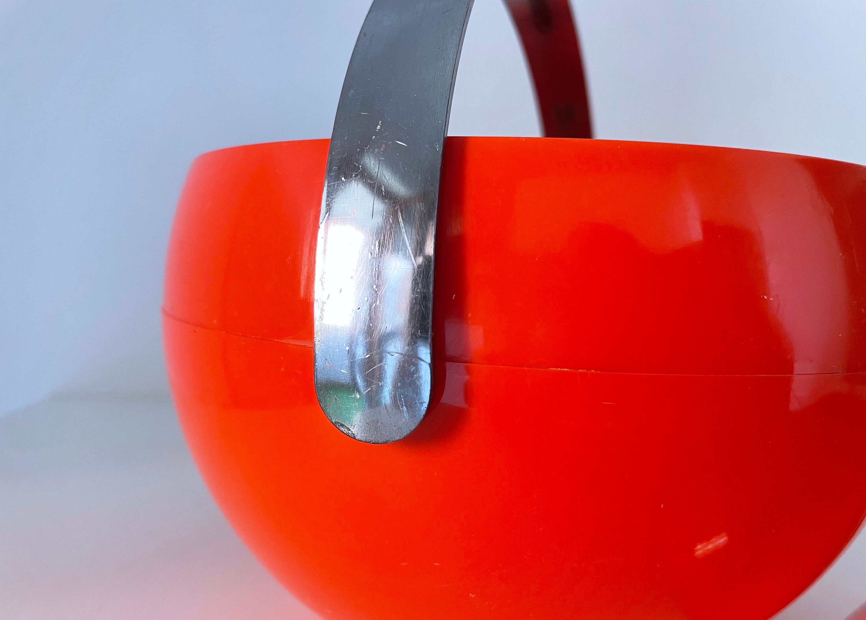 1970's Ball-shaped 'stella' Orange Ice Bucket by Paolo Tilche for ...