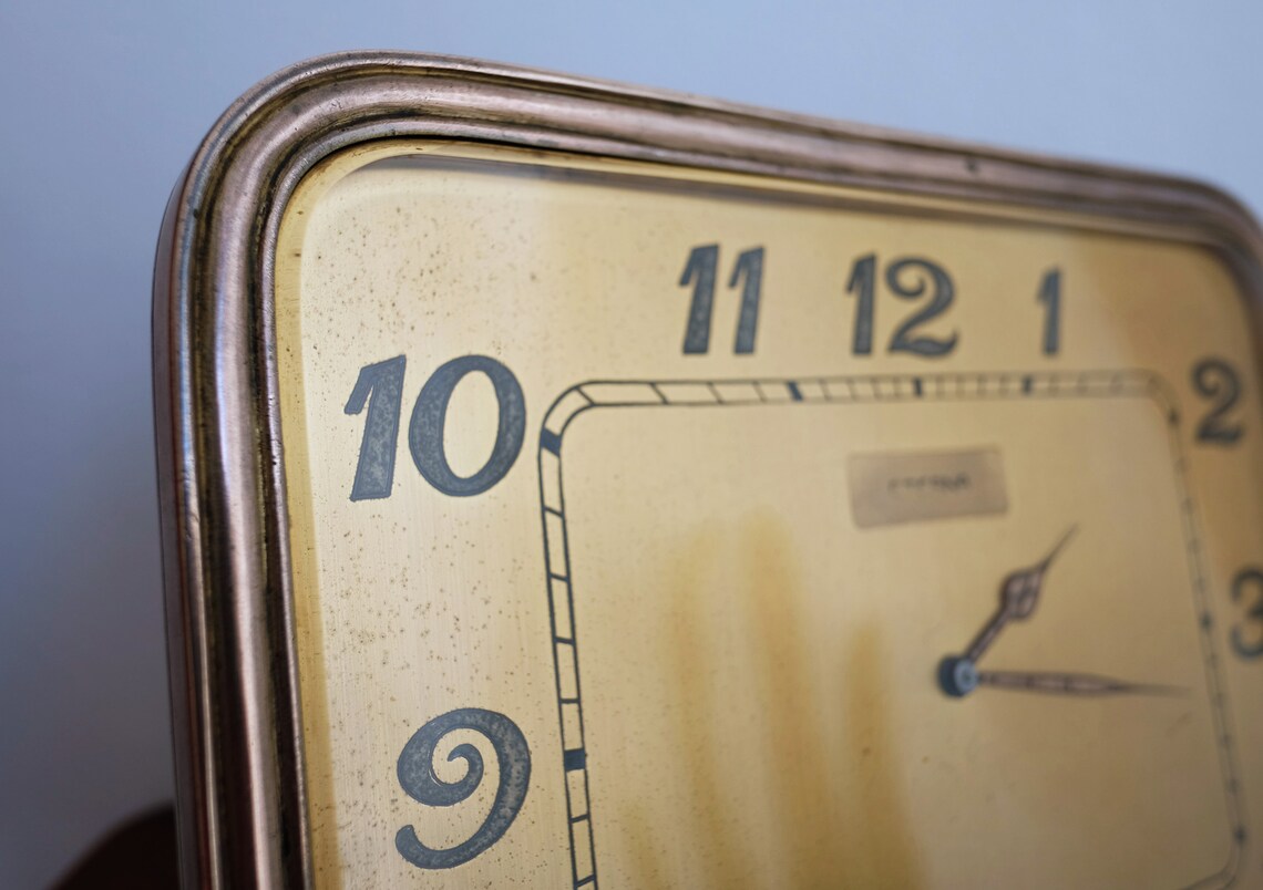 1930's Art Deco 'ETERNA' Brass Table Clock With - Etsy UK