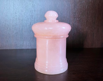 Italian Art Deco Pink and White Alabaster Trinket/jewellery Box - Etsy
