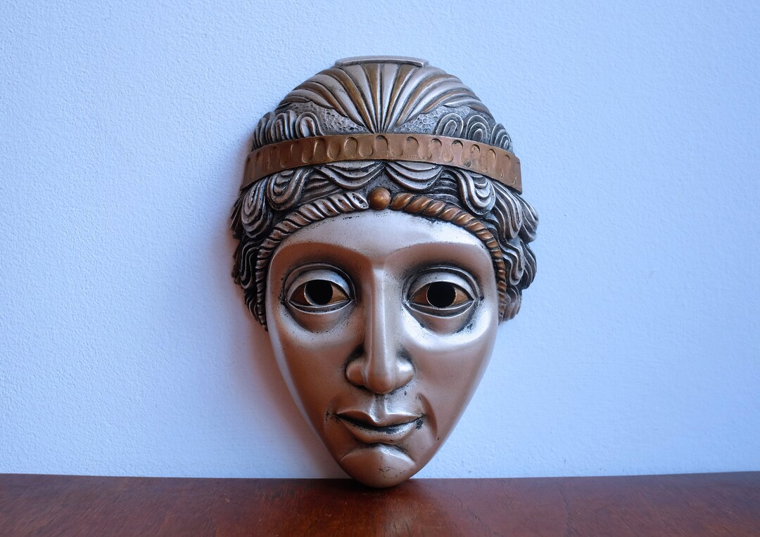 1960's Italian Midas Sterling Silver Wall Mask of an Ancient Roman ...